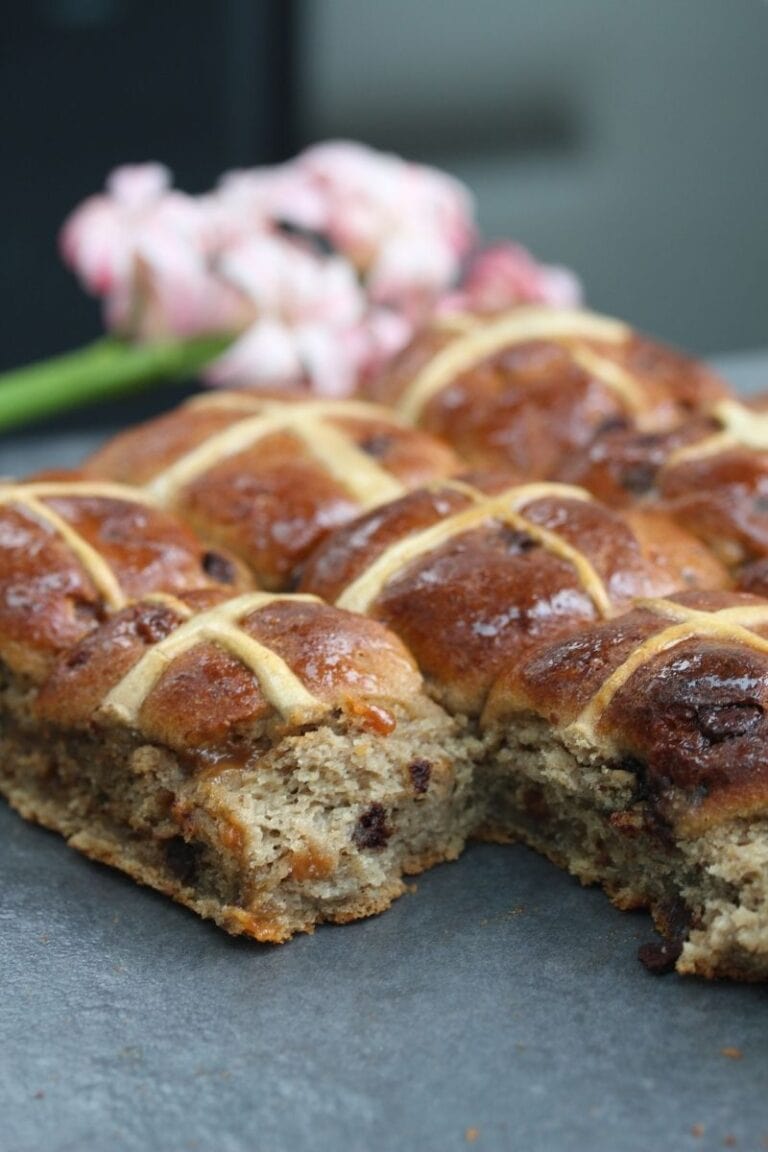 Gluten Free Salted Caramel Hot Cross Buns (Fruitless Hot Cross Buns)